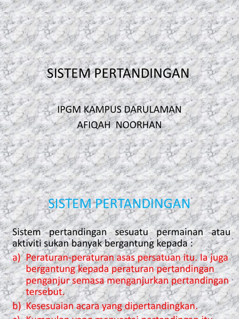 Sistem Pertandingan Liga dan Kalah Mati | PDF