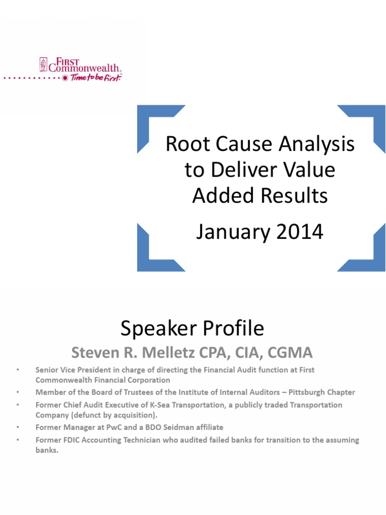 Root Cause Analysis Presentation | PDF | Internal Audit | Audit