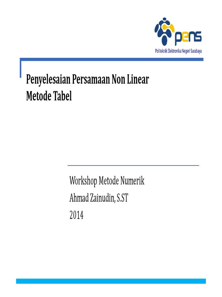 Metode Tabel untuk Persamaan Non Linear | PDF | Metode & Bahan Ajar