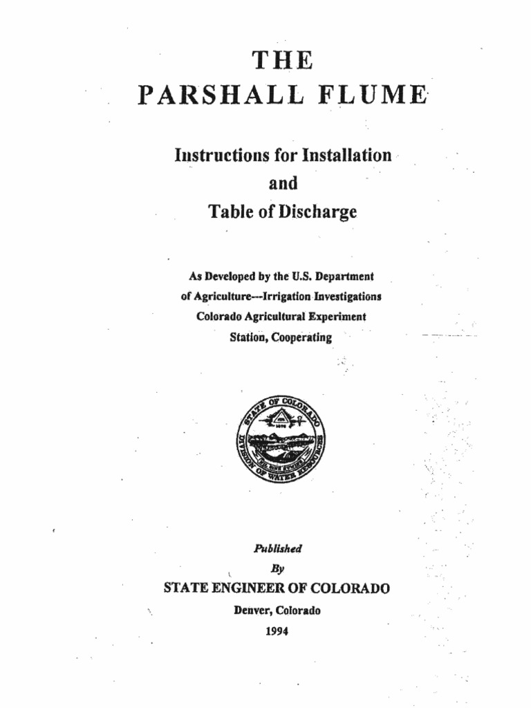 Parshall Flume | PDF | Fluid Dynamics | Fluid Mechanics