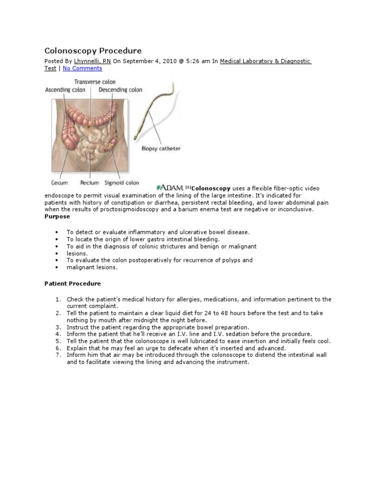 Colonoscopy Procedure | PDF | Colonoscopy | Medicine