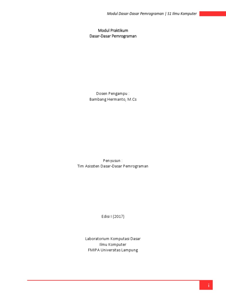 Modul Dasar-Dasar Pemrograman S1 2016 | PDF | Komputer
