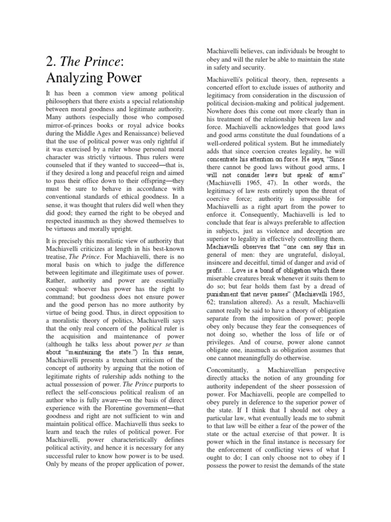 The Prince: Analyzing Power | Download Free PDF | Niccolò Machiavelli ...