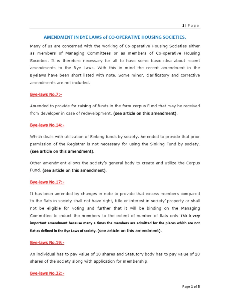 Article Amendment in Bye Lawssociety PDF | PDF | By Law | Virtue
