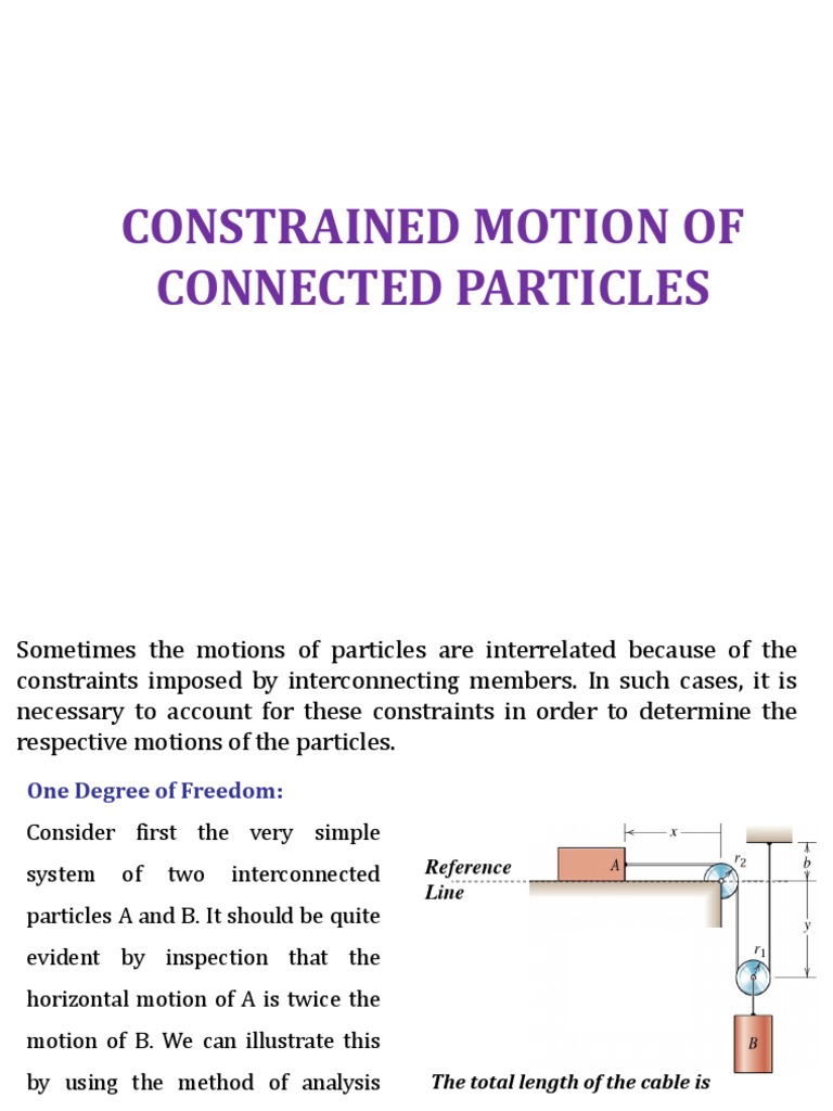 9 Constrained Motion of Connected Particles | PDF | Acceleration | Velocity