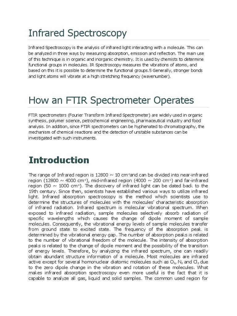 Infrared Spectros | PDF | Infrared Spectroscopy | Infrared