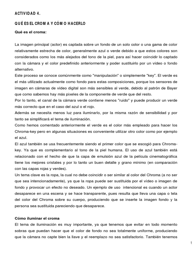 Qué Es El Croma. | PDF | Color | Ligero