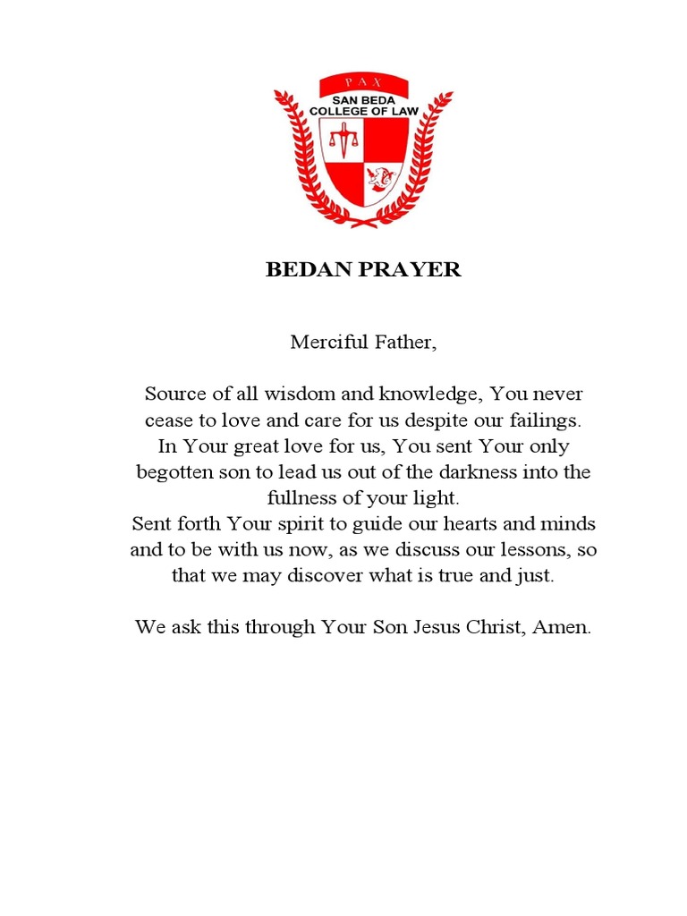 Bedan Prayer | PDF | Religious Belief And Doctrine | Religious ...