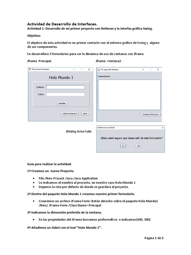 Ejercicio en Java | PDF | Ventana (informática) | Java (lenguaje de ...