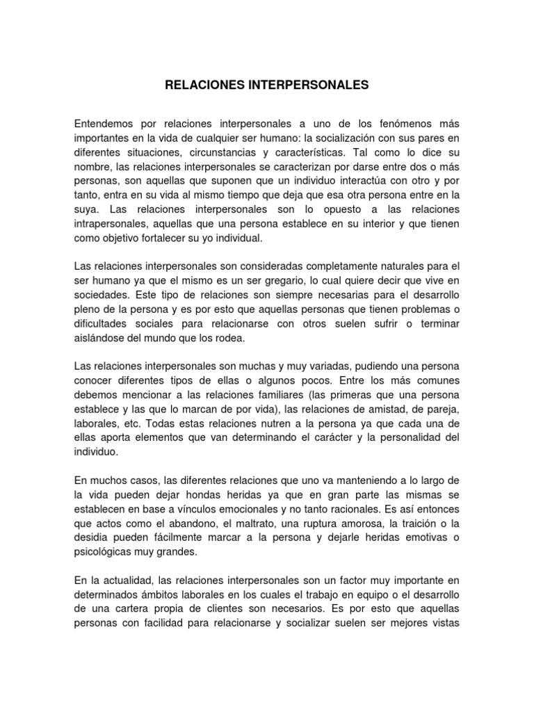 Claves de Relaciones Interpersonales | PDF | Habilidades sociales ...