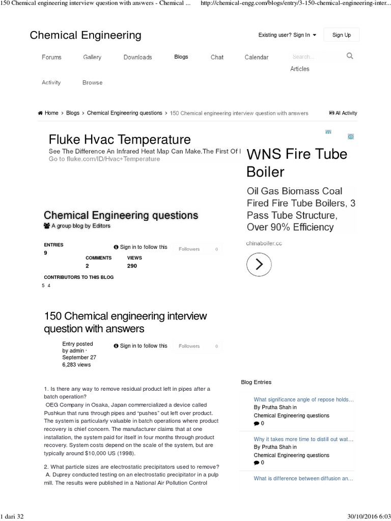 150 Chemical Engineering Interview Question With Answers - Chemical ...