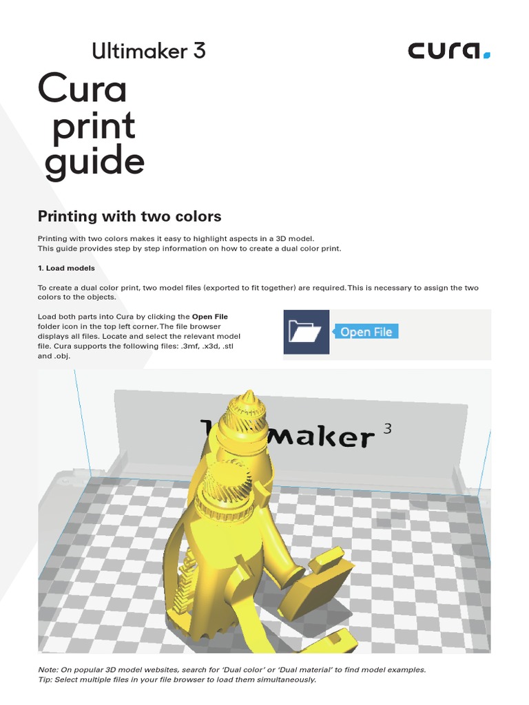 Cura print guide - Printing with two colors.pdf | 3 D Modeling | 3 D ...