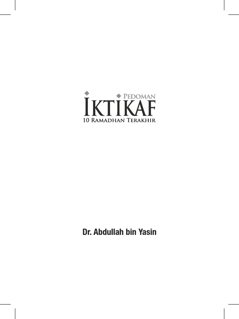 Pedoman Iktikaf 10 Ramadhan Terakhir | PDF