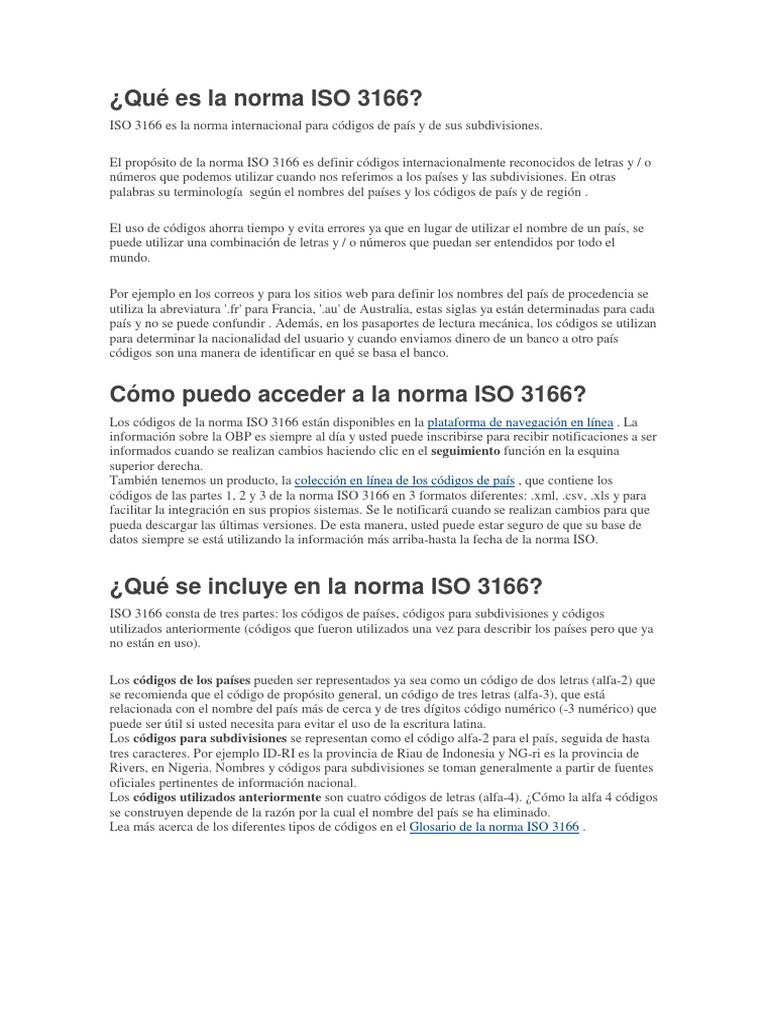 Qué Es La Norma ISO 3166 | PDF | Organización internacional para la ...