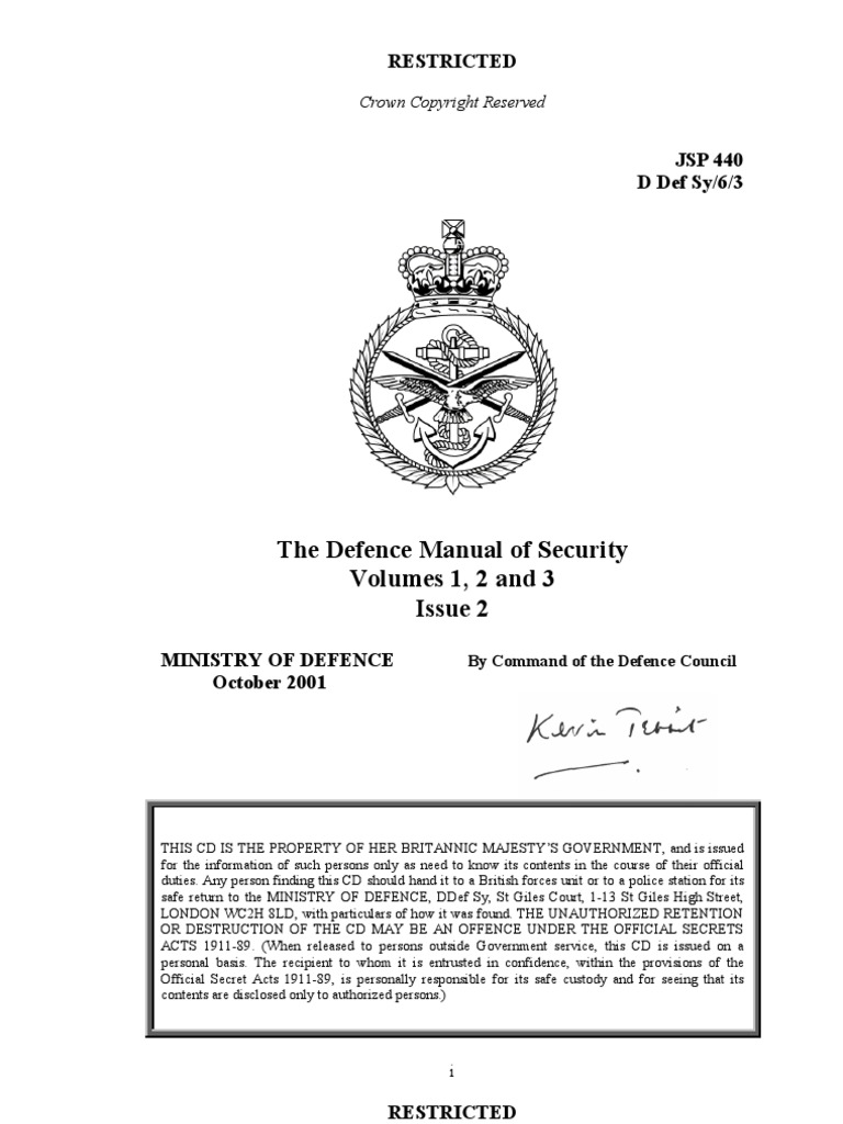 The Defence Manual of Security | PDF | National Security | Espionage