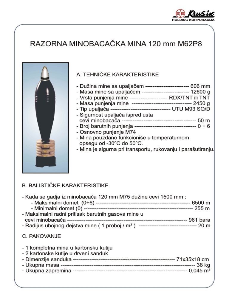 120mm Mortar Mines Specs & Details | PDF