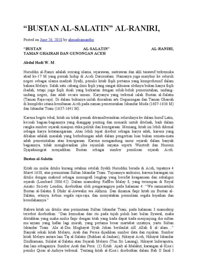 Bustan Al Salatin | PDF