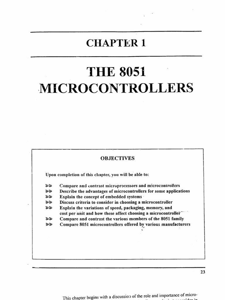 The 8051 Micro Controller and Embedded Systems CH1 | PDF