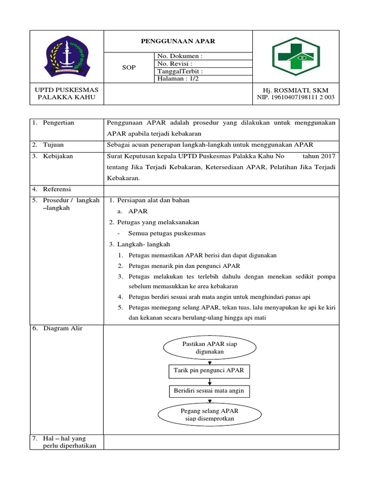 SOP Penggunaan APAR | PDF