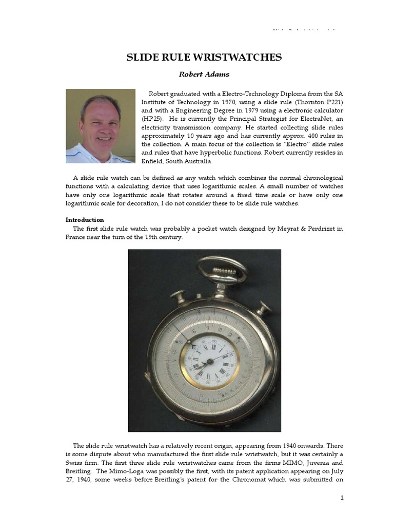 Slide Rule Wristwatches | PDF | Watch | Trigonometric Functions