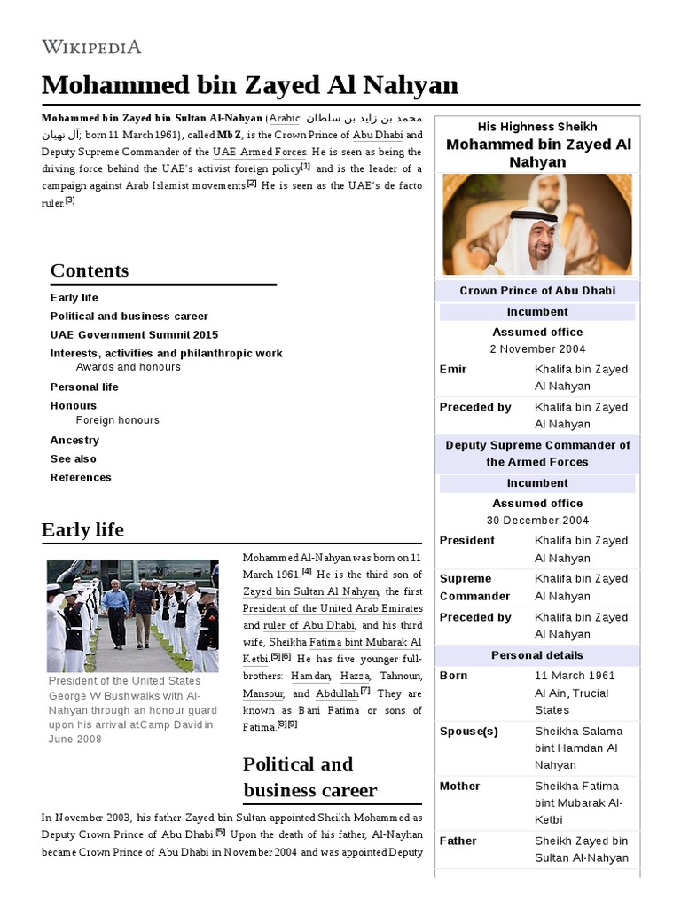 Mohammed Bin Zayed Al Nahyan | PDF