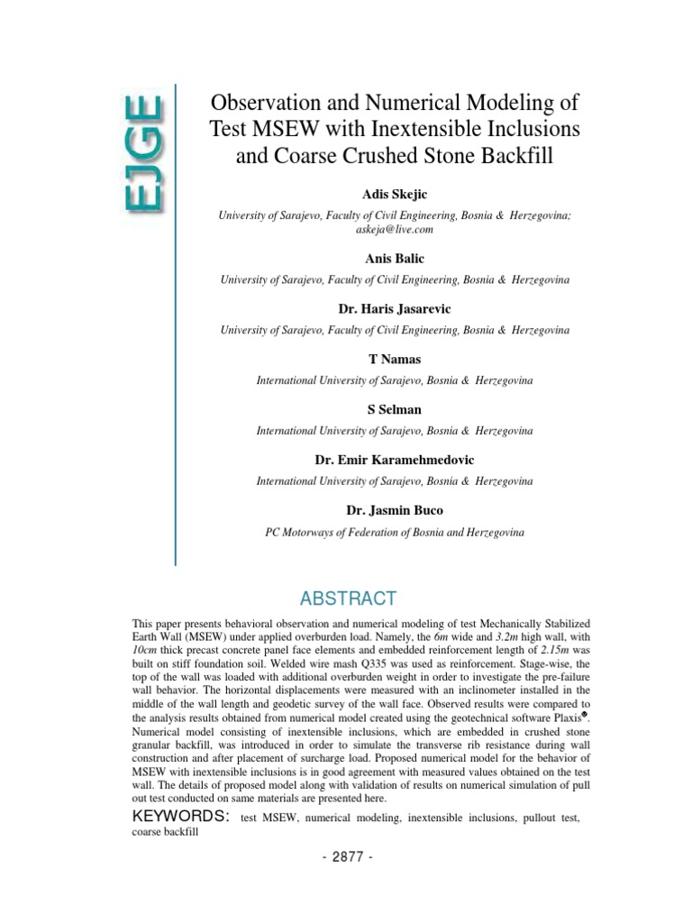 Observation and Numerical Modeling of Te PDF | PDF | Bending | Geotechnical Engineering
