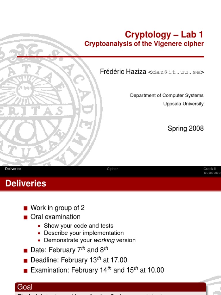 Lab 1 | PDF | Cipher | Cryptanalysis