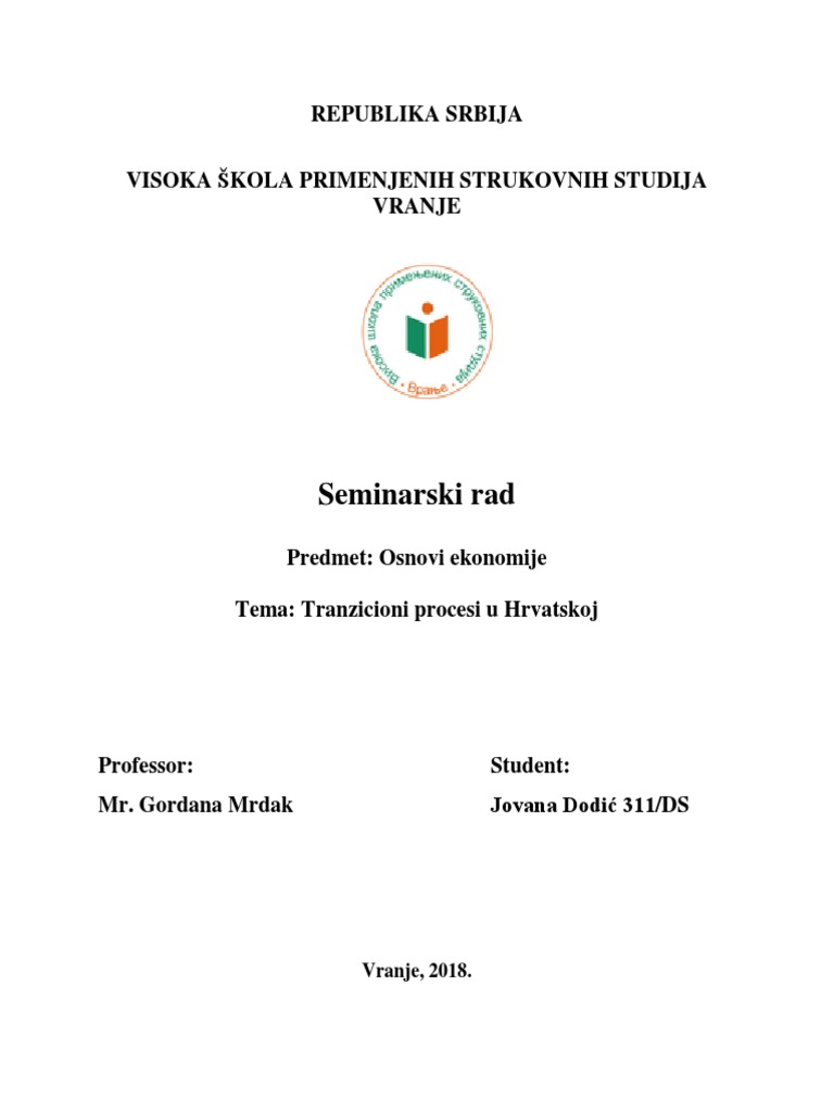 Tranzicioni Procesi U Hrvatskoj | PDF