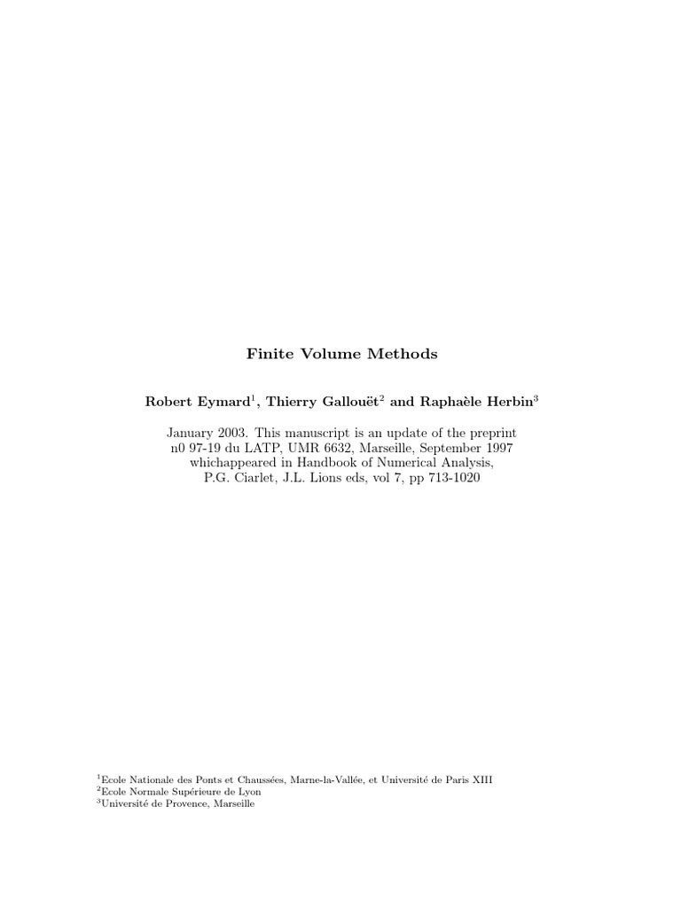 Finite Volume Methods Overview | PDF | Finite Element Method | Finite ...