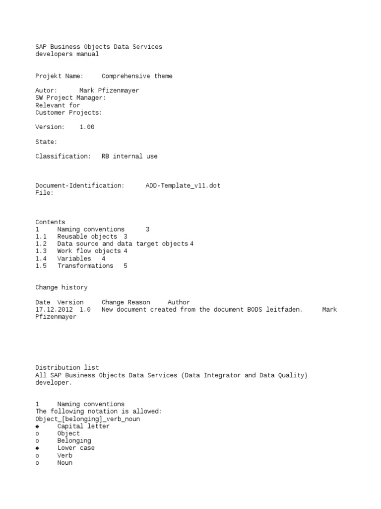 Naming Convention For BI | PDF | Parameter (Computer Programming) | Table (Database)