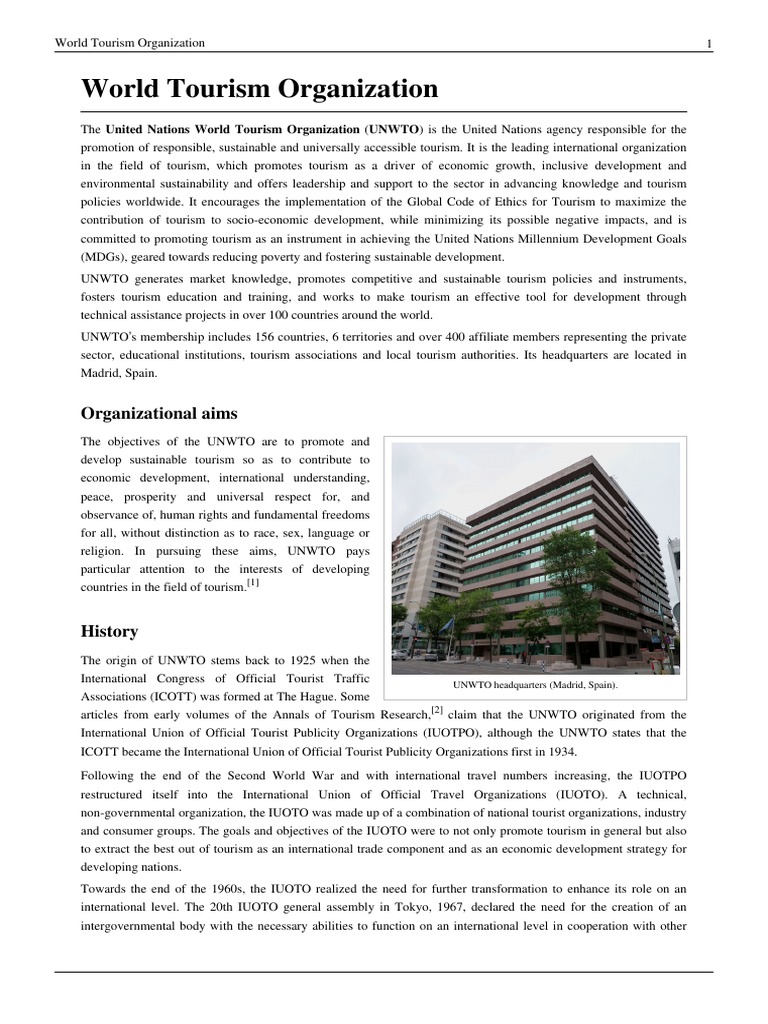 World Tourism Organization | Tourism | Tourism And Leisure
