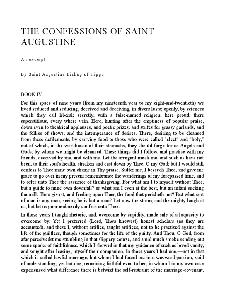 The Confessions of Saint Augustine by Saint Augustine (An Excerpt) | PDF | Confessions ...