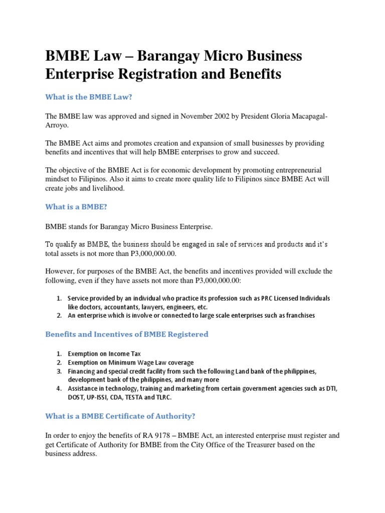 BMBE Law | Taxes | Business