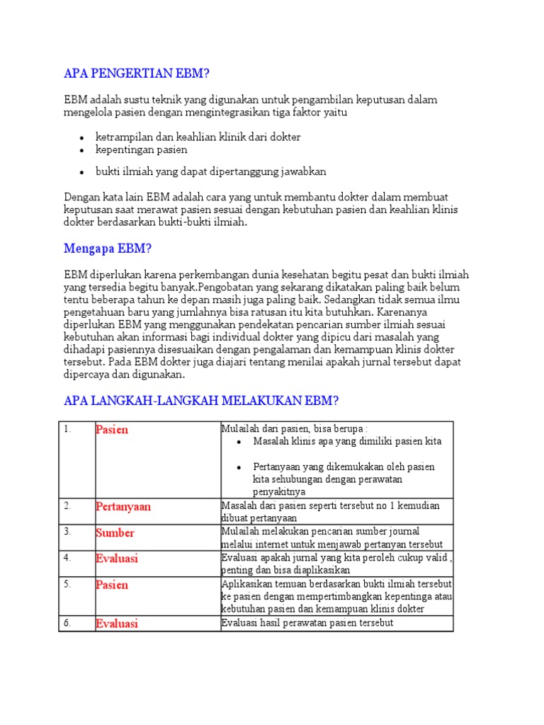 Analisis Ebm DG Pico | PDF