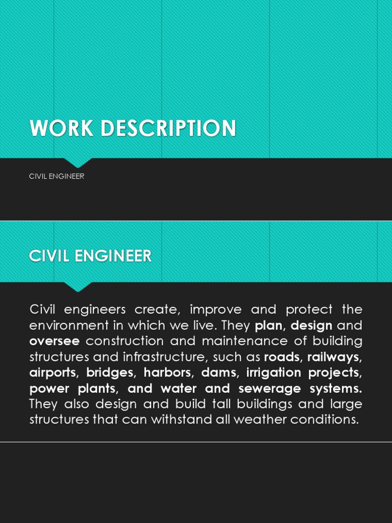 Civil Works - Work Description | PDF | Engineer | Design