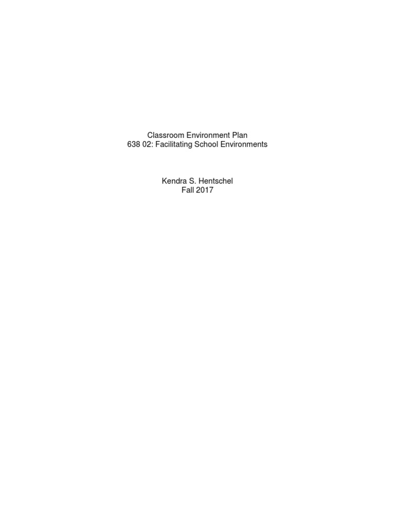 Classroom Environment Management Plan | PDF | Differentiated ...