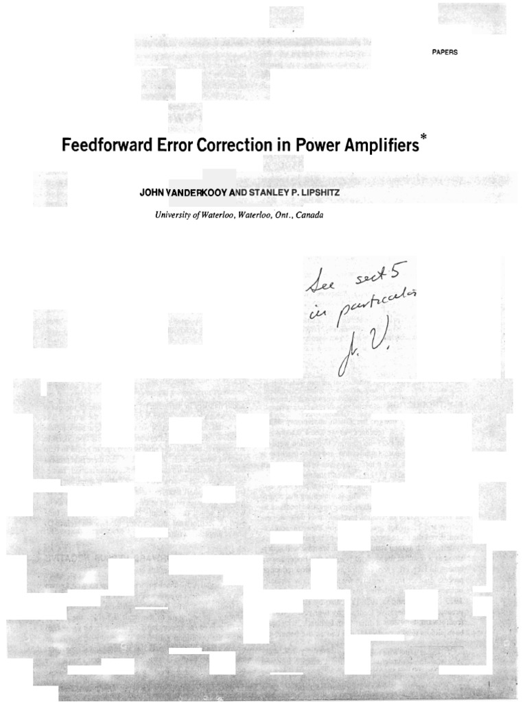 Feedforward Error Correction in Power Amplifiers (Quad 405) | PDF ...