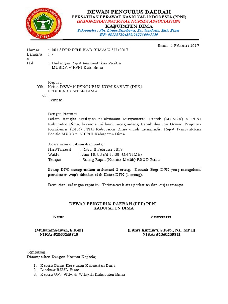 Surat Undangan Pembentukan Panitia Musda | PDF