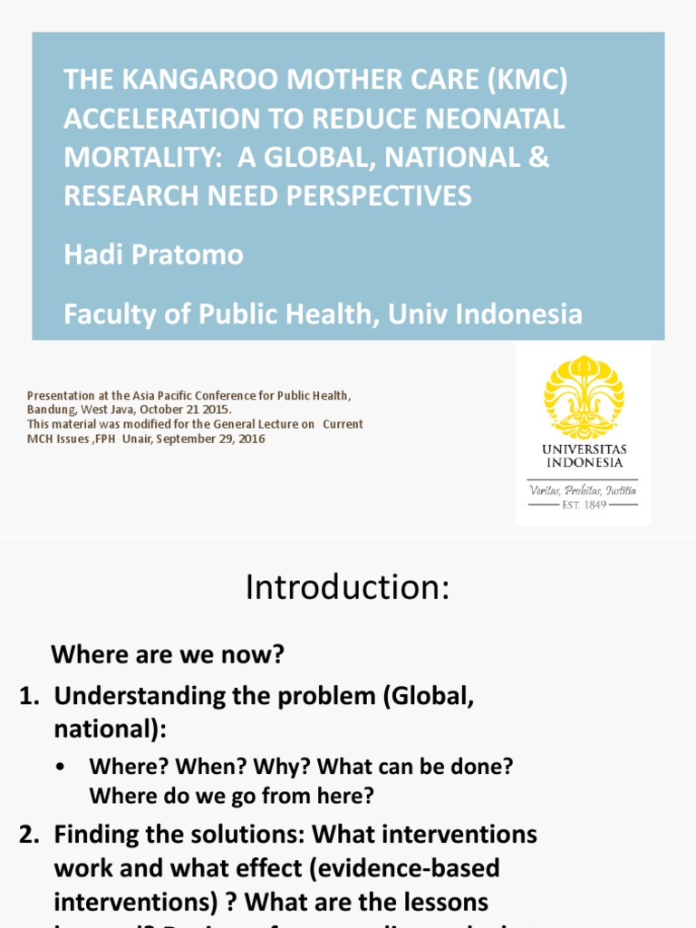KMC To Reduce Neonatal Mortality Hadi P Unair 29 Sept 2016 | PDF ...