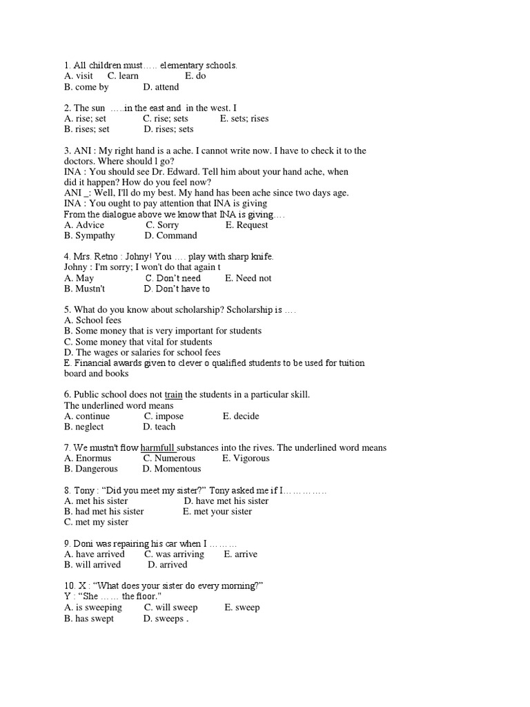 CTH Soal | PDF | Tuition Payments