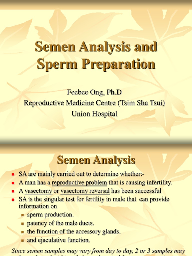 Semen Analysis and Sperm Preparation | PDF | Semen | Staining
