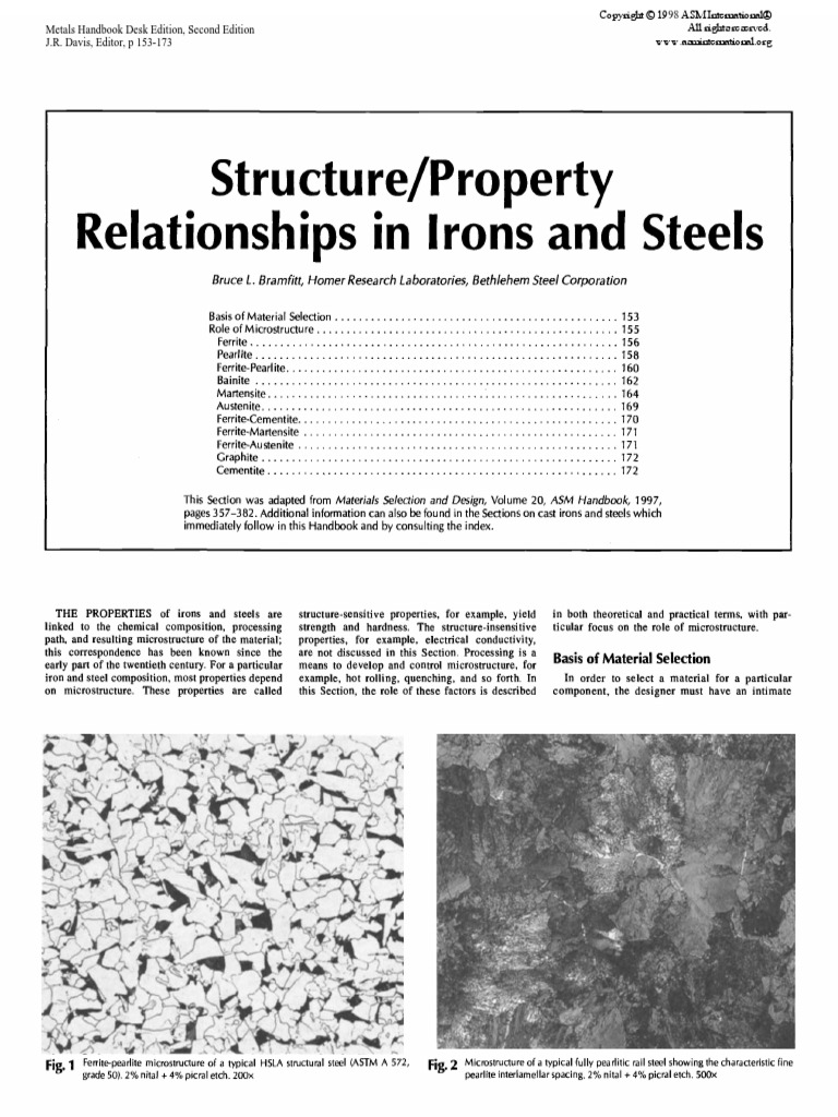 Structure/Property Relationships in Irons and Steels | PDF