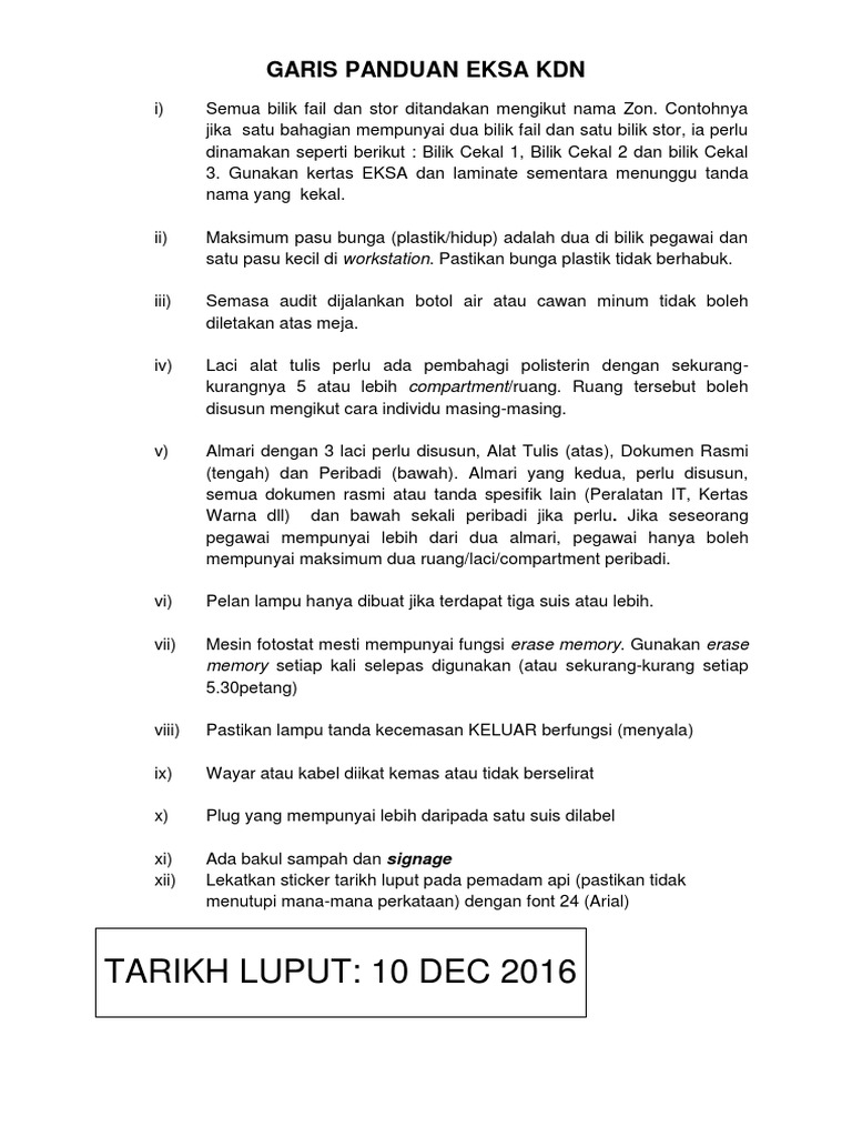 Garis Panduan Eksa KDN - 1 | PDF