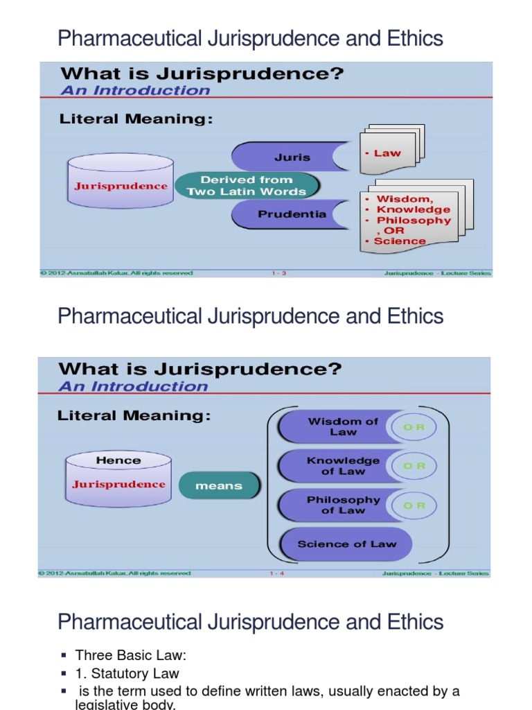 Pharmaceutical Jurisprudence and Ethics