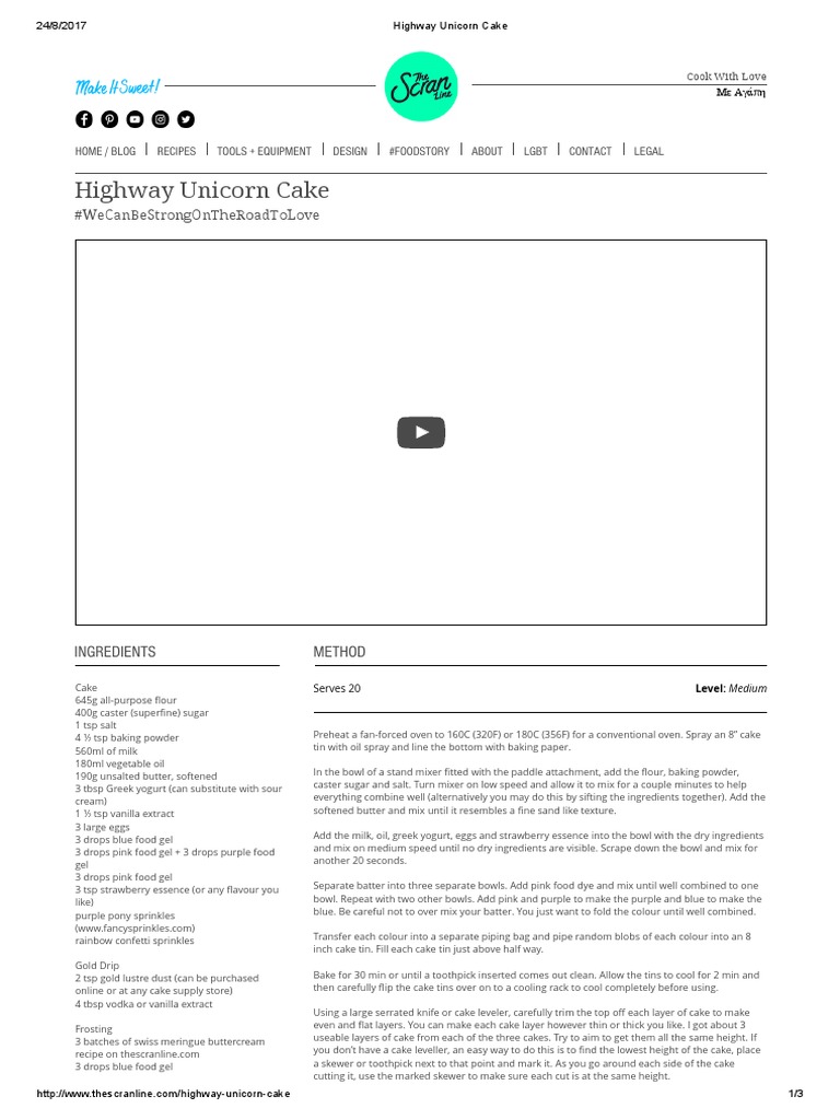 Highway Unicorn Cake | Download Free PDF | Cakes | Cupcake