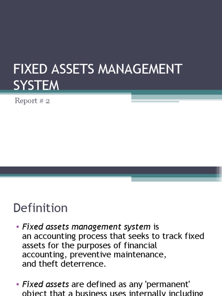 02 - Fixed Assets Management System | Download Free PDF | Computing ...