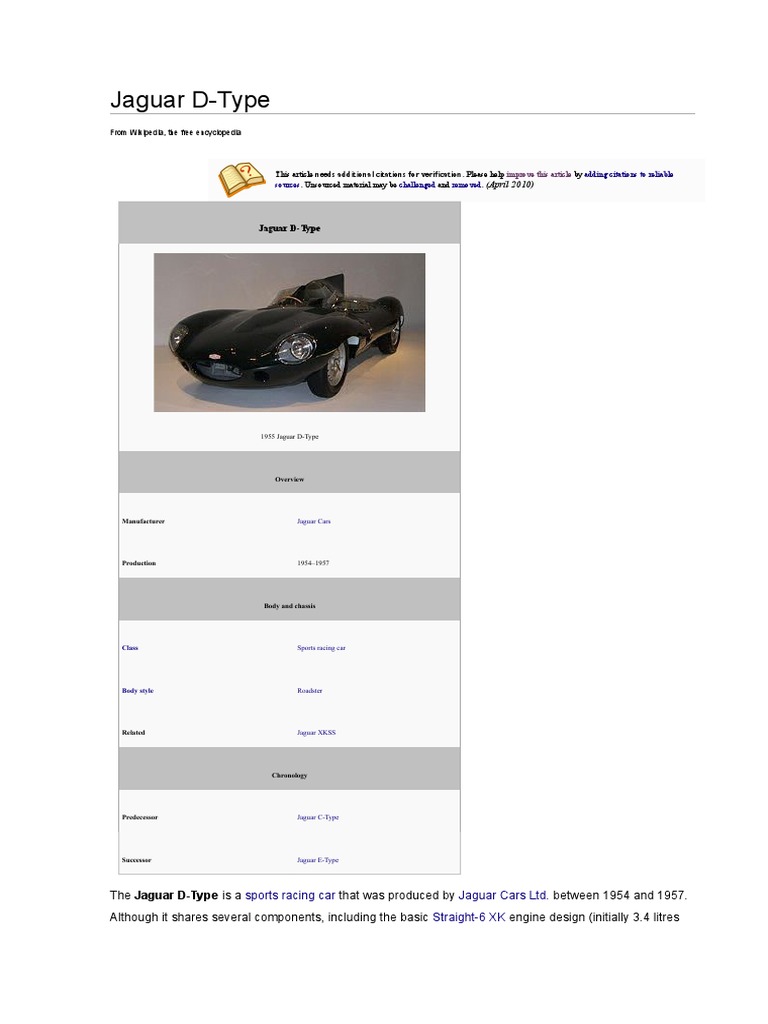 D Type | PDF | Car Manufacturers | Motor Vehicle Manufacturers