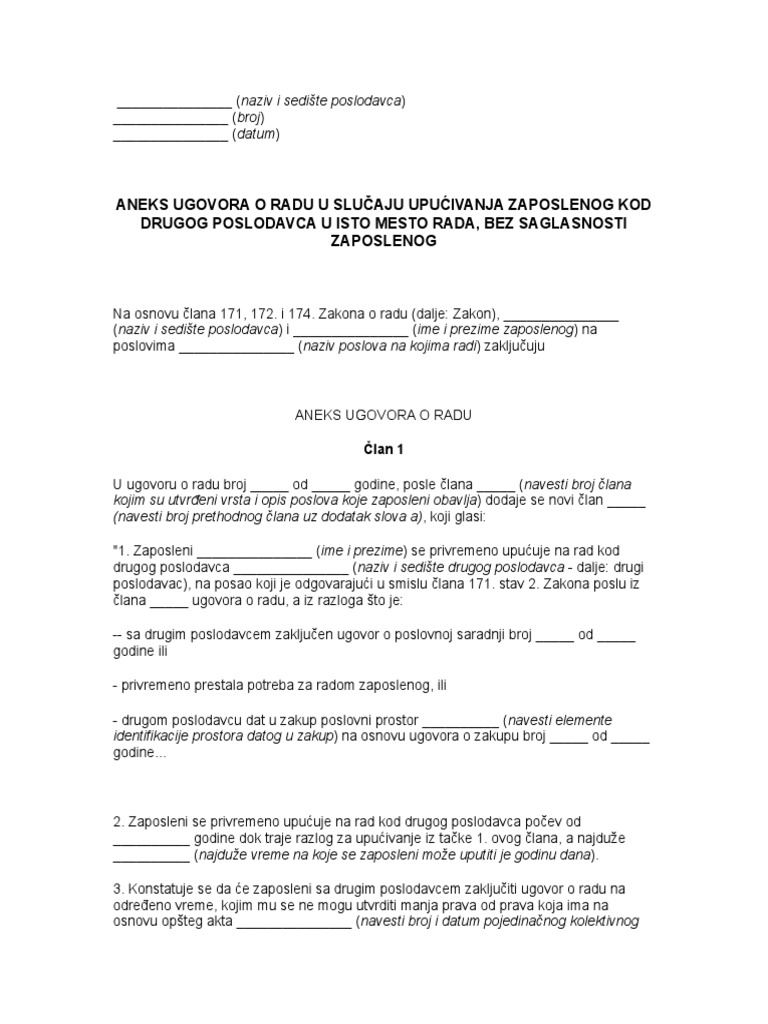 Aneks Ug o Radu | PDF