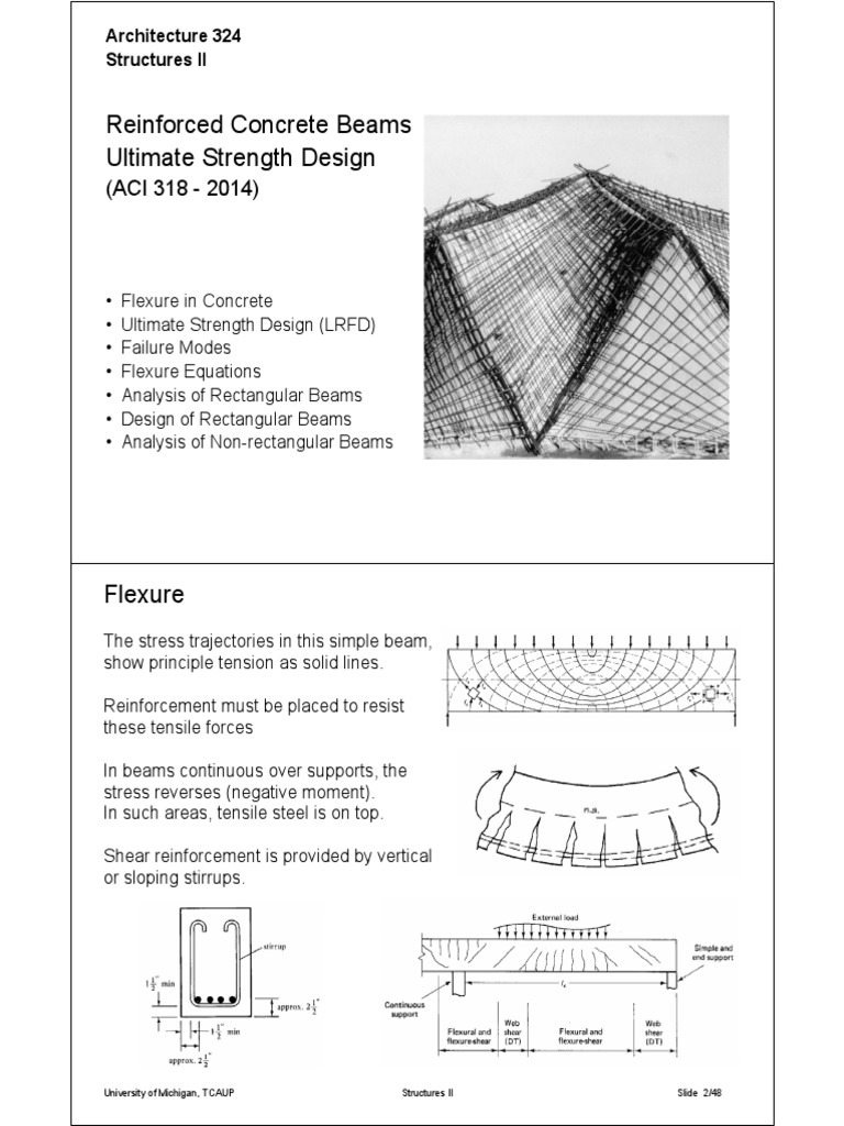 Reinforced Concrete Beams Ultimate Strength Design: Architecture 324 ...