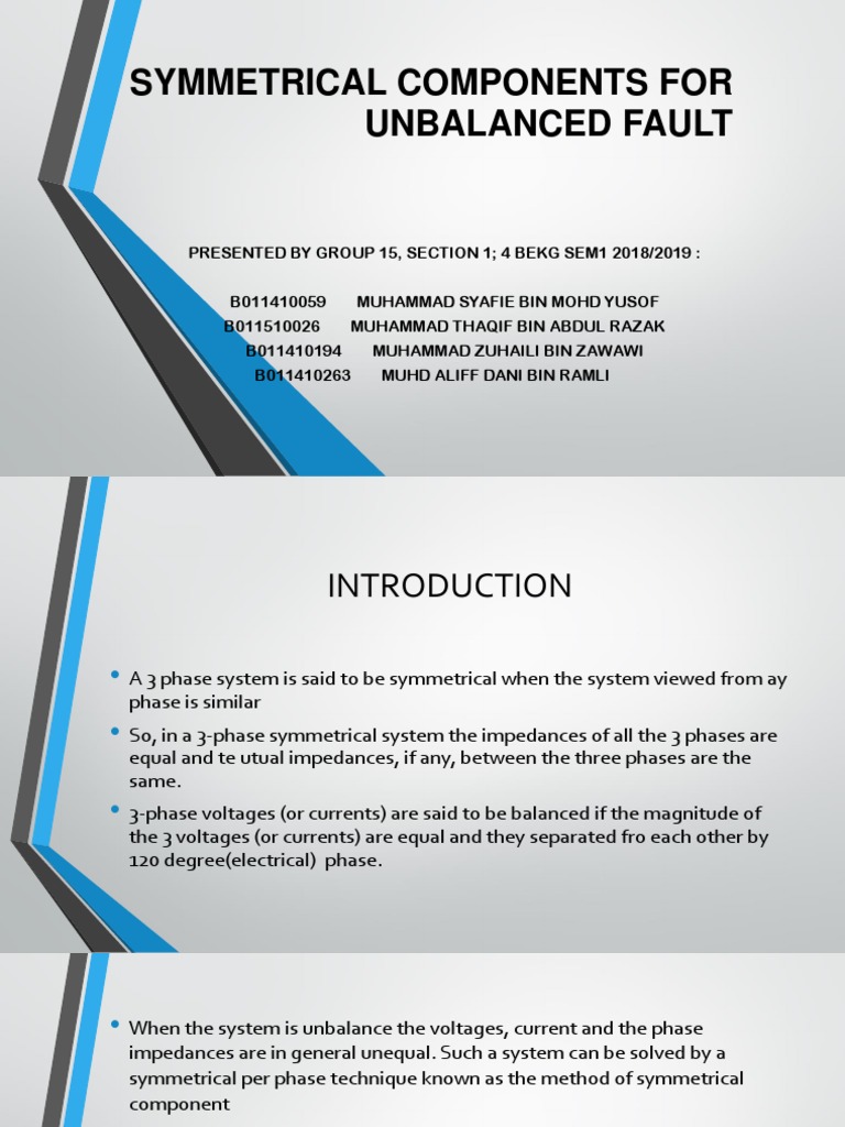 Symmetrical Components For Unbalanced Fault | PDF | Electromagnetism | Electricity